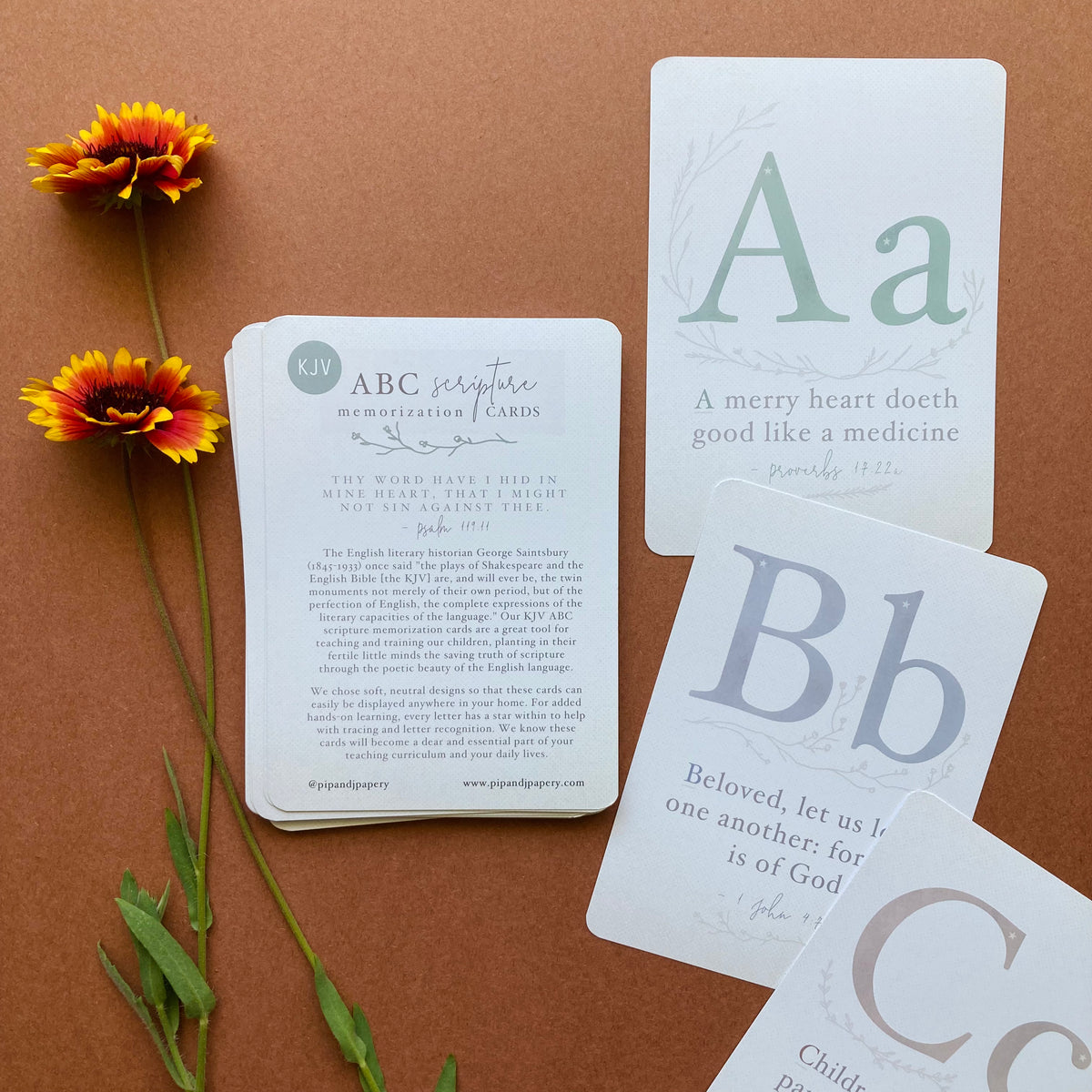 KJV ABC Scripture Memorization Cards – Pip & J Papery
