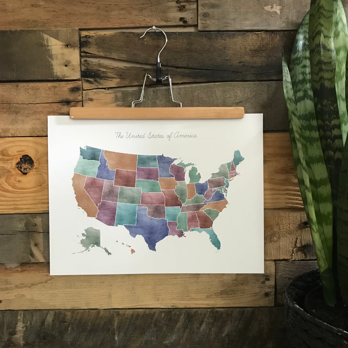 USA Watercolor Map Poster – Pip & J Papery